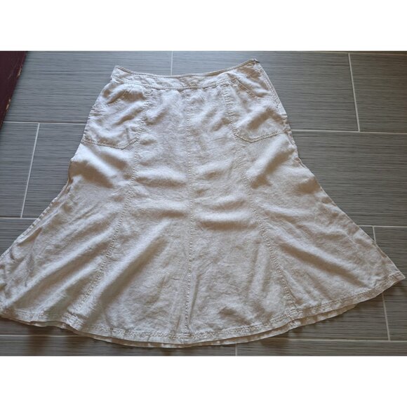 JM Collection | Skirts | Womens 0 Linen Plus Size 16 Beige Skirt Midi ...